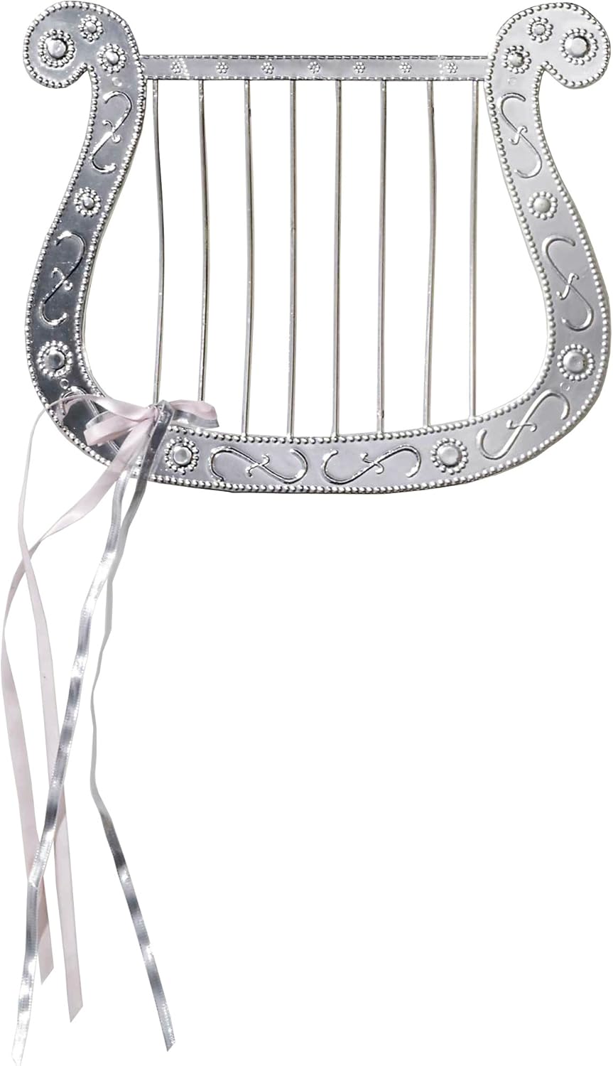 Amazon.com: Silver Plated Angel Harp for Angel Costumes : Musical ...