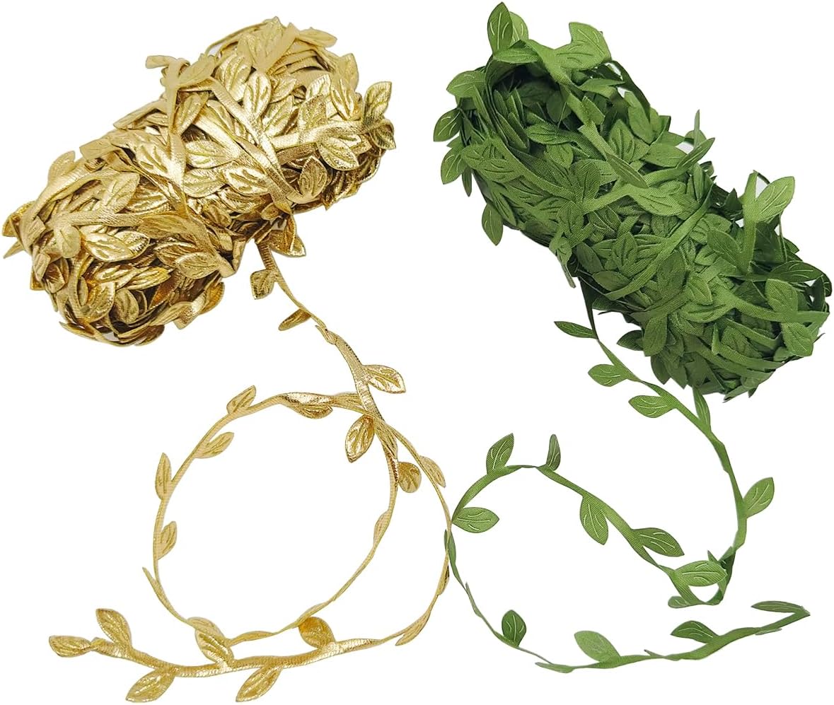Amazon.com: 2 PCS Leaf Ribbons 43.7 Yard, lyfLux Leaves Leaf Ribbon ...