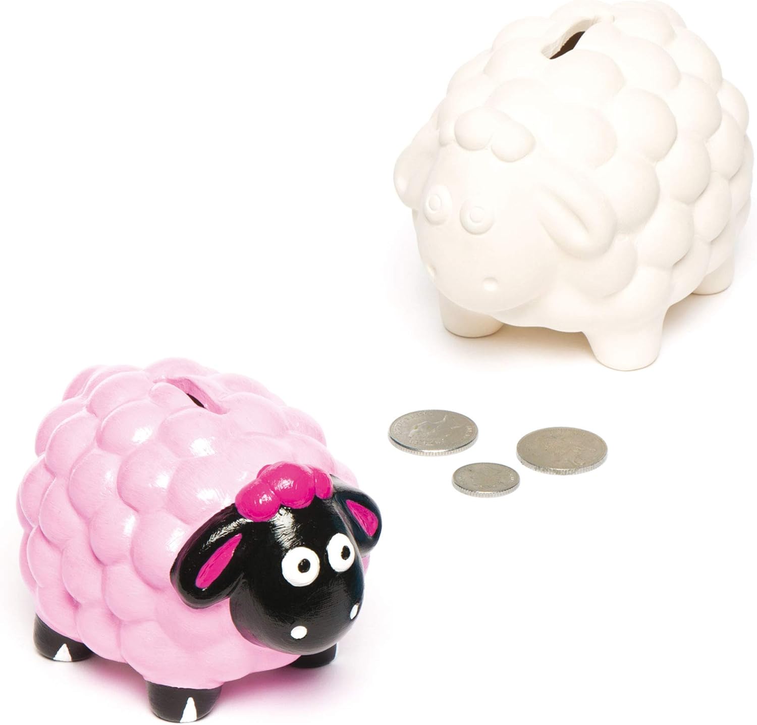 Amazon.com: Baker Ross AC645 Fluffy Sheep Ceramic Coin Banks for ...