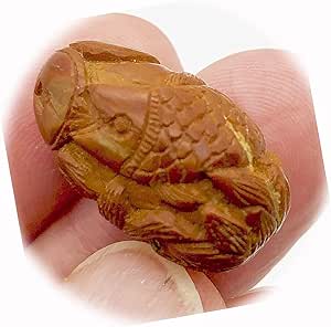 Amazon.com: New Hot Swimming Fish Boxwood Ojime Netsuke Bead 27x14mm ...