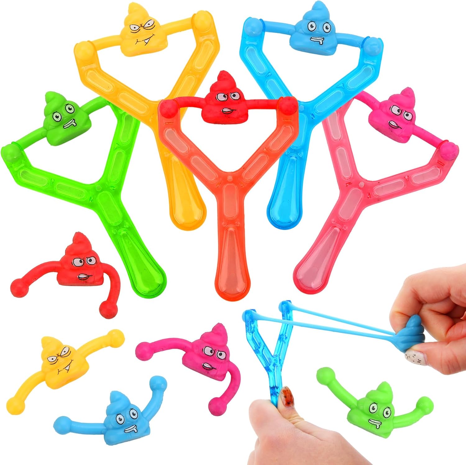 Amazon.com: TOUCH TOP Poop Slingshot Toy Mini Rubber Finger Flying Poop ...