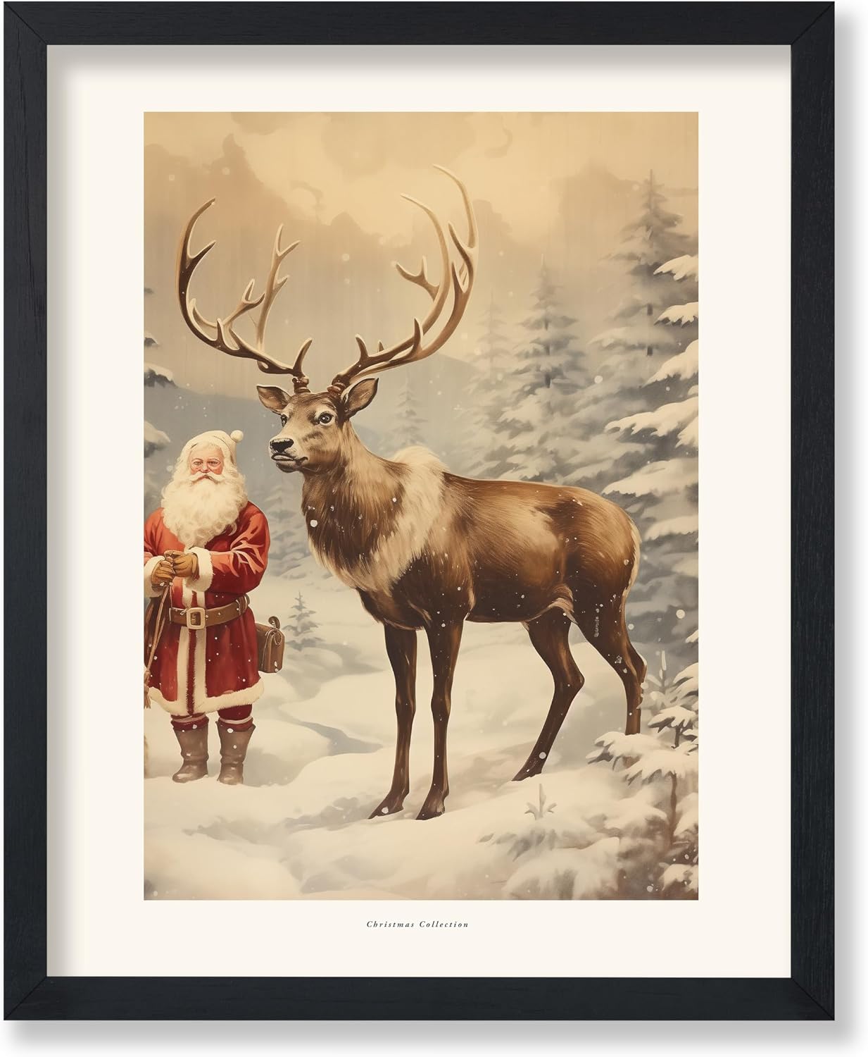 Amazon.com: Poster Master Reindeer Print - Holiday Poster - Santa Claus ...