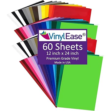 Amazon.com: Craft E Vinyl - 12" x 24" - 20 Sheets Assorted Glossy ...