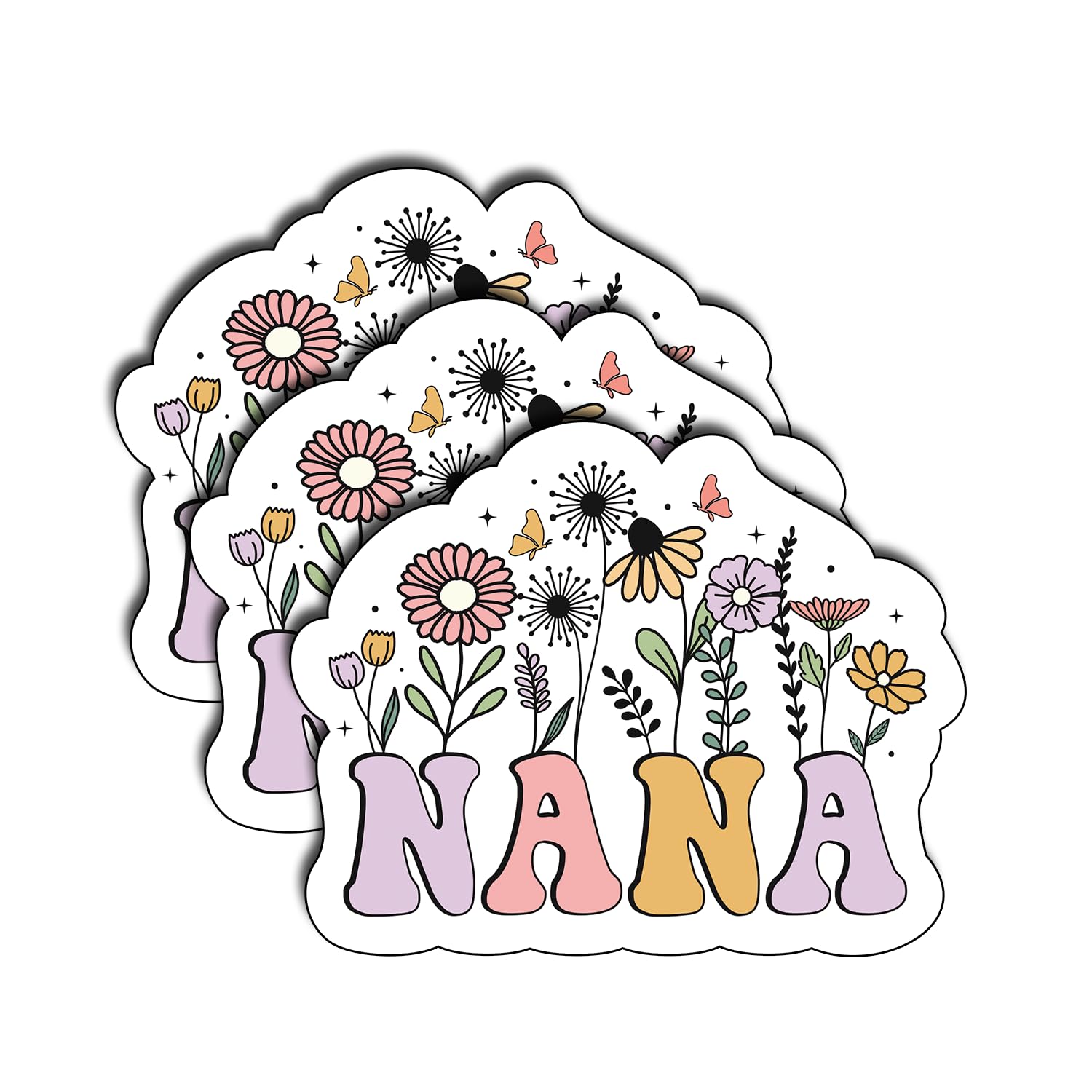 Amazon.com: (3Pcs) Nana Floral Sticker Gifts for Mom Unique Gifts for ...