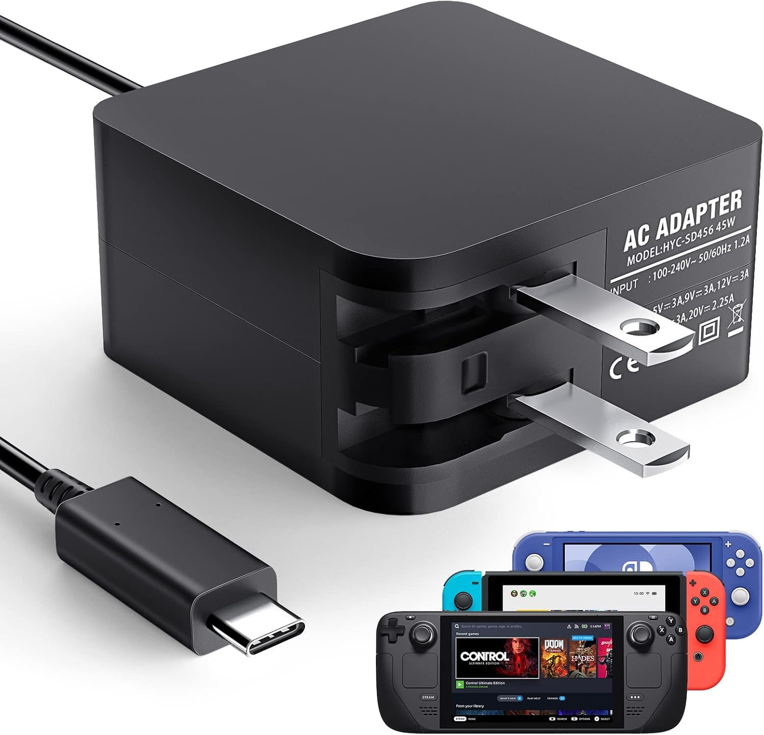 Amazon.co.jp: Steam Deck 充電器 ACアダプター 45W 急速充電 TVモード対応 USB-C 充電 幅広い交換性 ...