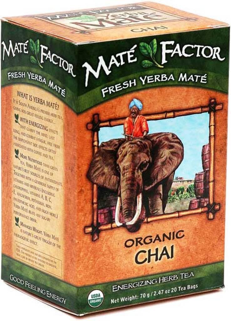 Amazon.com: The Mate Factor Yerba Mate Energizing Herb Tea, Chai, 20 ...