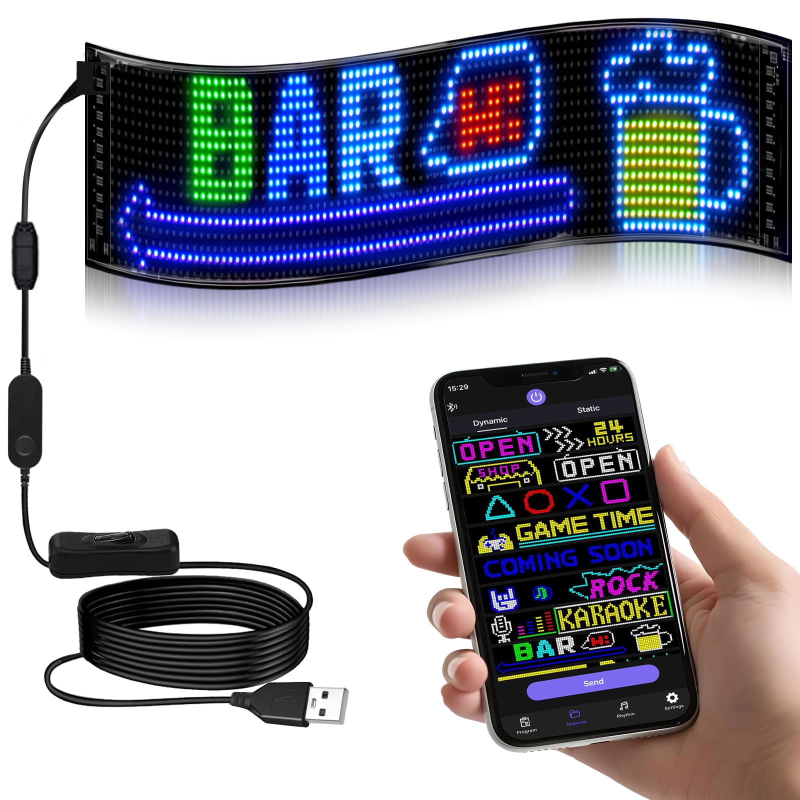 Amazon.com: Programmable LED Signs | Message Scrolling LED Display for ...