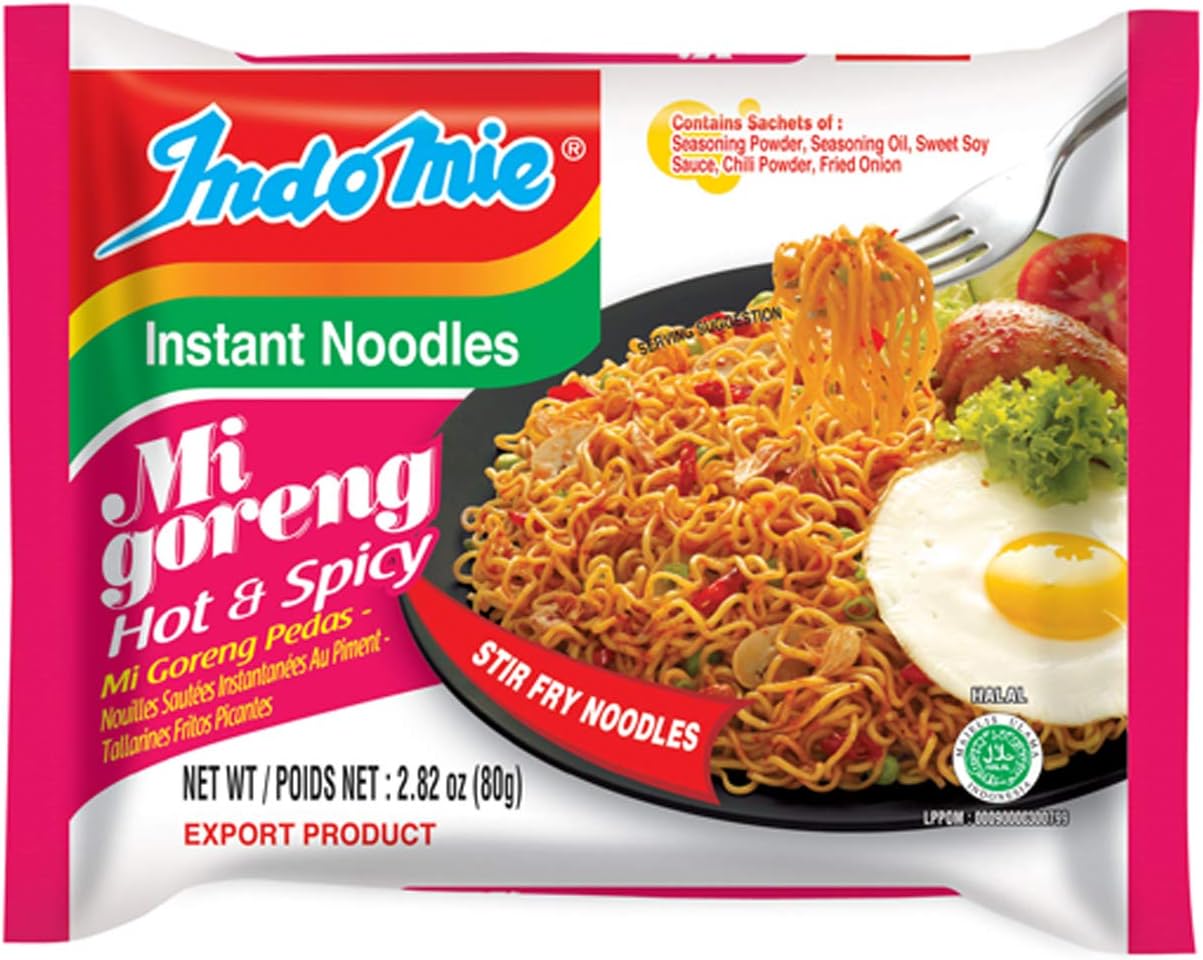 Amazon.com: Indomie Mi Goreng Instant Stir Fry Noodles, Halal Certified ...