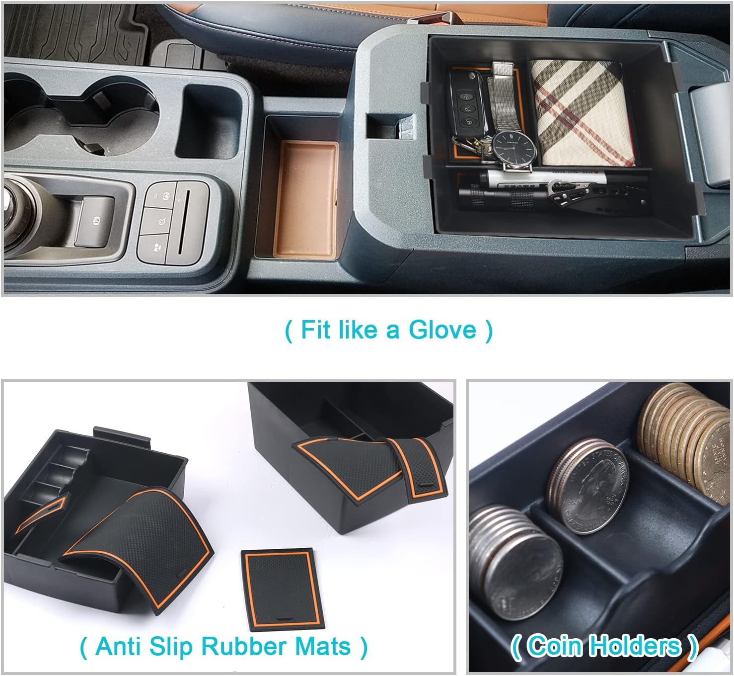 Buy CDEFG for 2022 2023 Maverick Pickup Truck Center Console Organizer ...