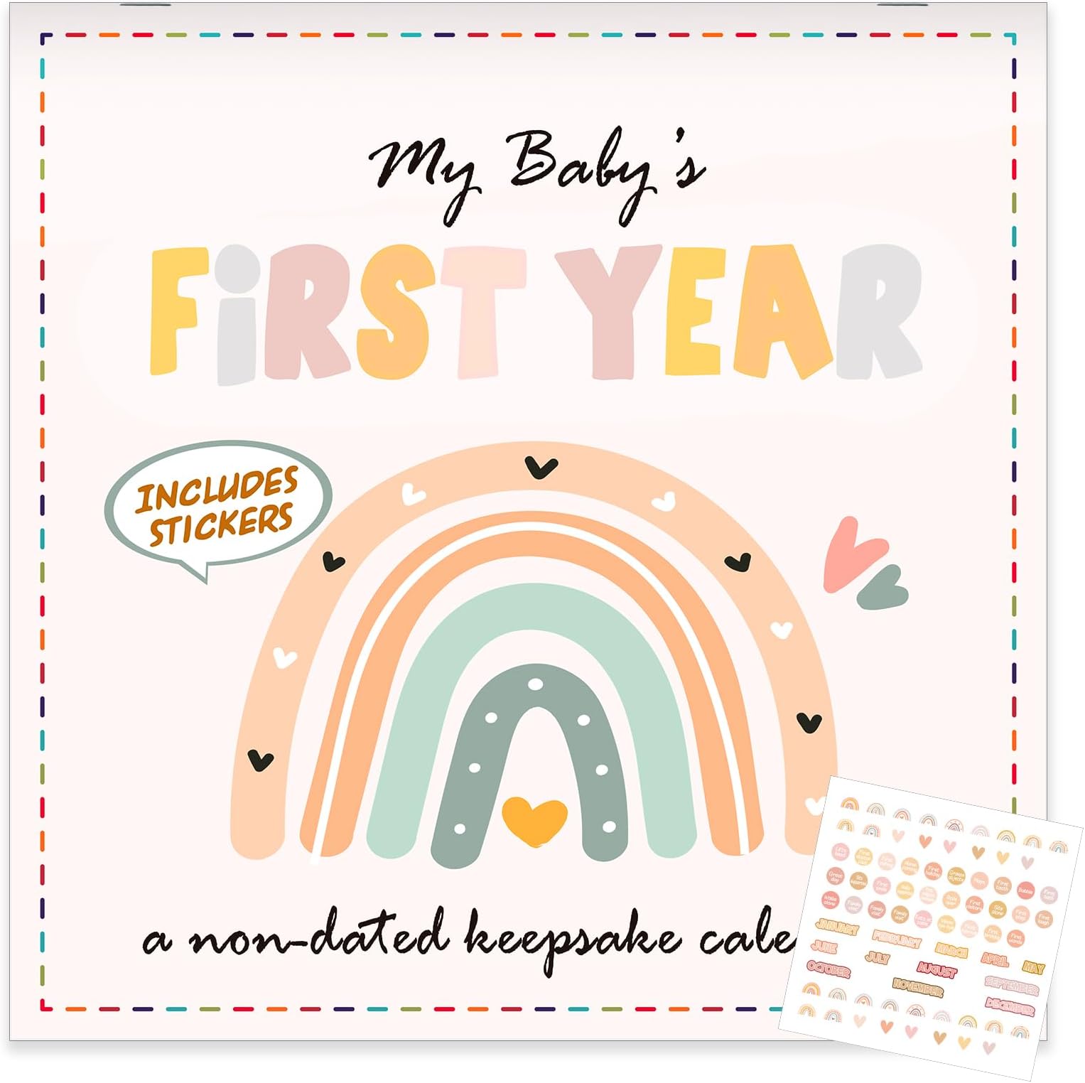 Amazon.com: Chunnin Boho Rainbow Baby's First Year Calendar with ...