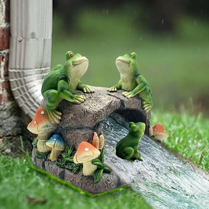 Amazon.com: Frog Outdoor Statue for Decorative Gutter Downspout ...