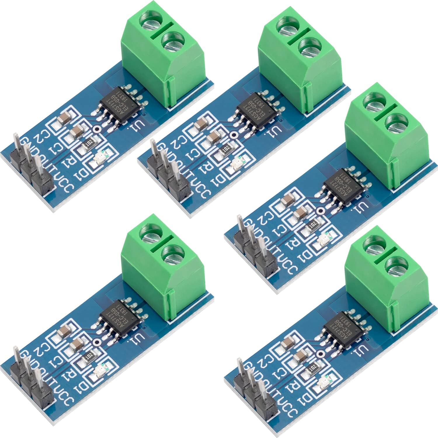 AZDelivery 5 x ACS712 20A Ampere Stromsensor Range Modul Current Sensor ...