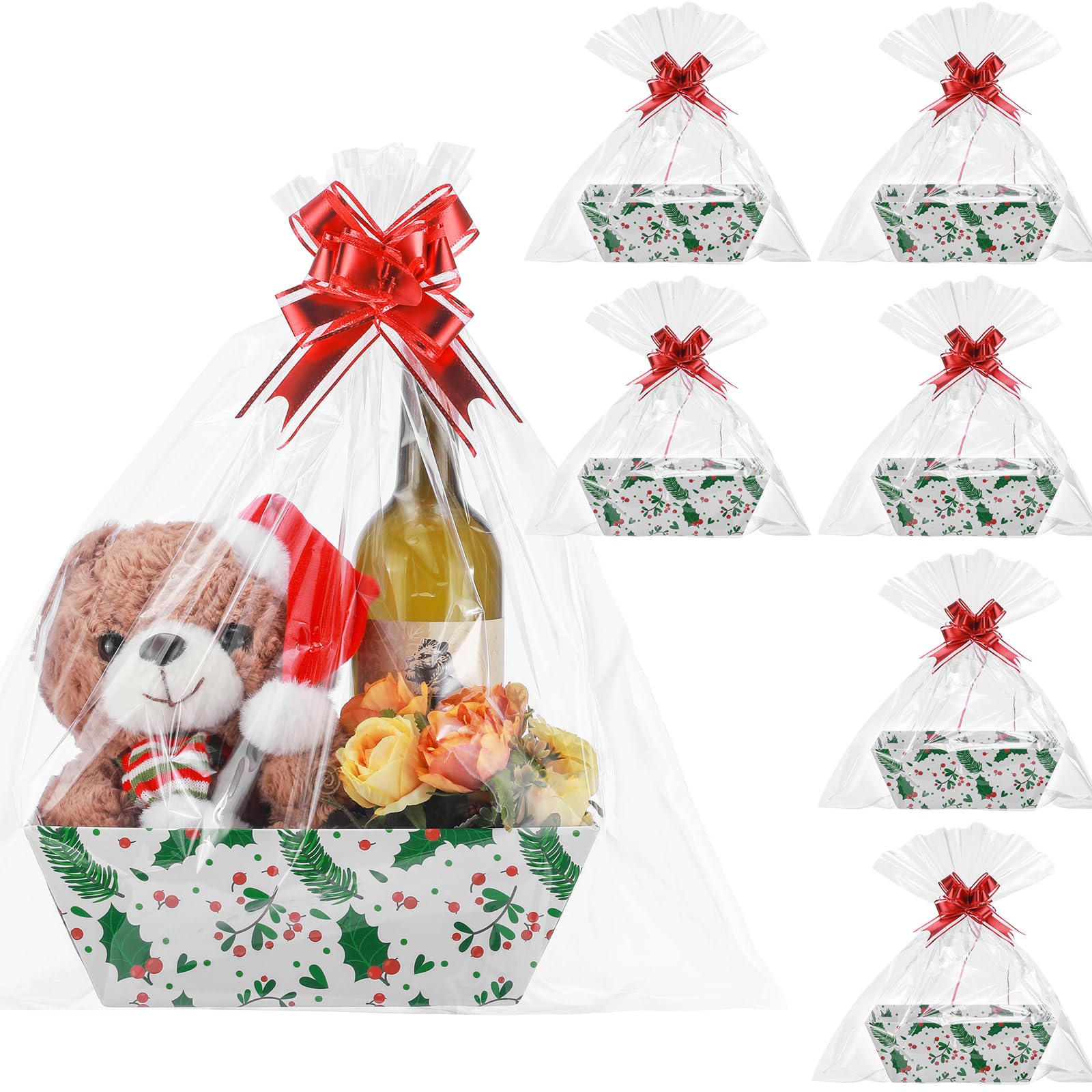 Amazon.com: Cinnvoice 6 Pack Christmas Baskets for Gifts Empty ...
