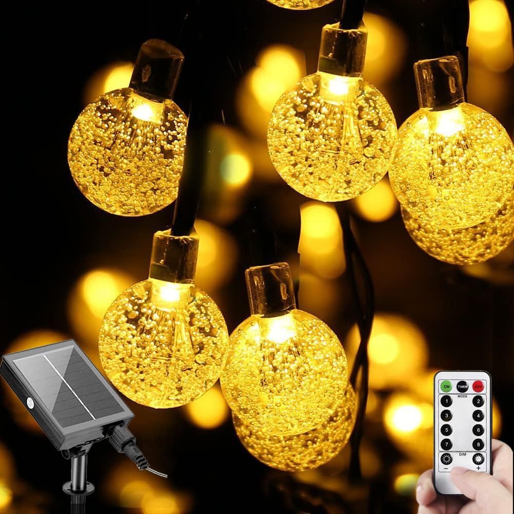 WERTIOO 55FT 100 Led Solar String Lights Outdoor with Remote ...