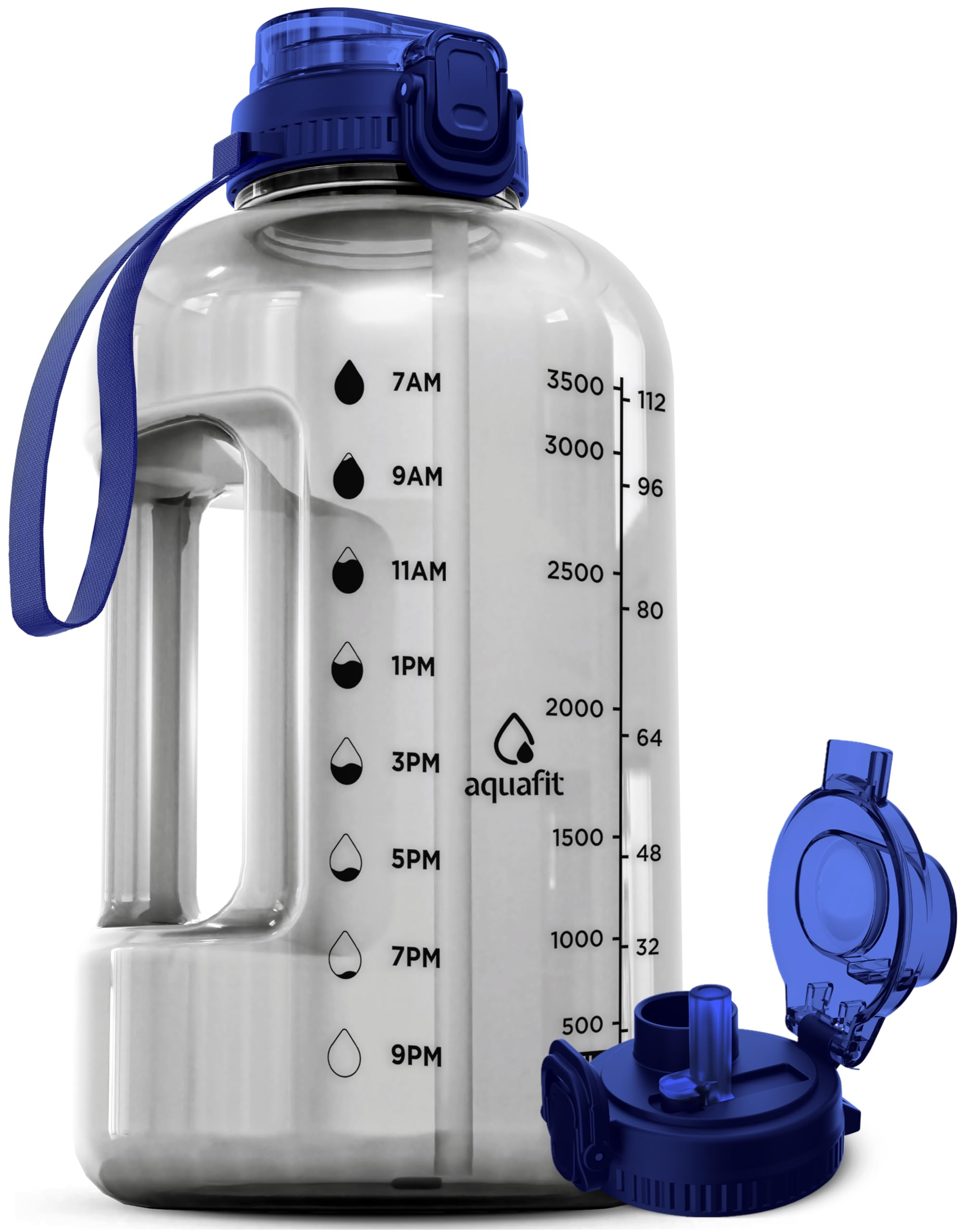 Amazon.com: AQUAFIT 128 oz Water Bottle with Time Marker, BPA Free 1 ...