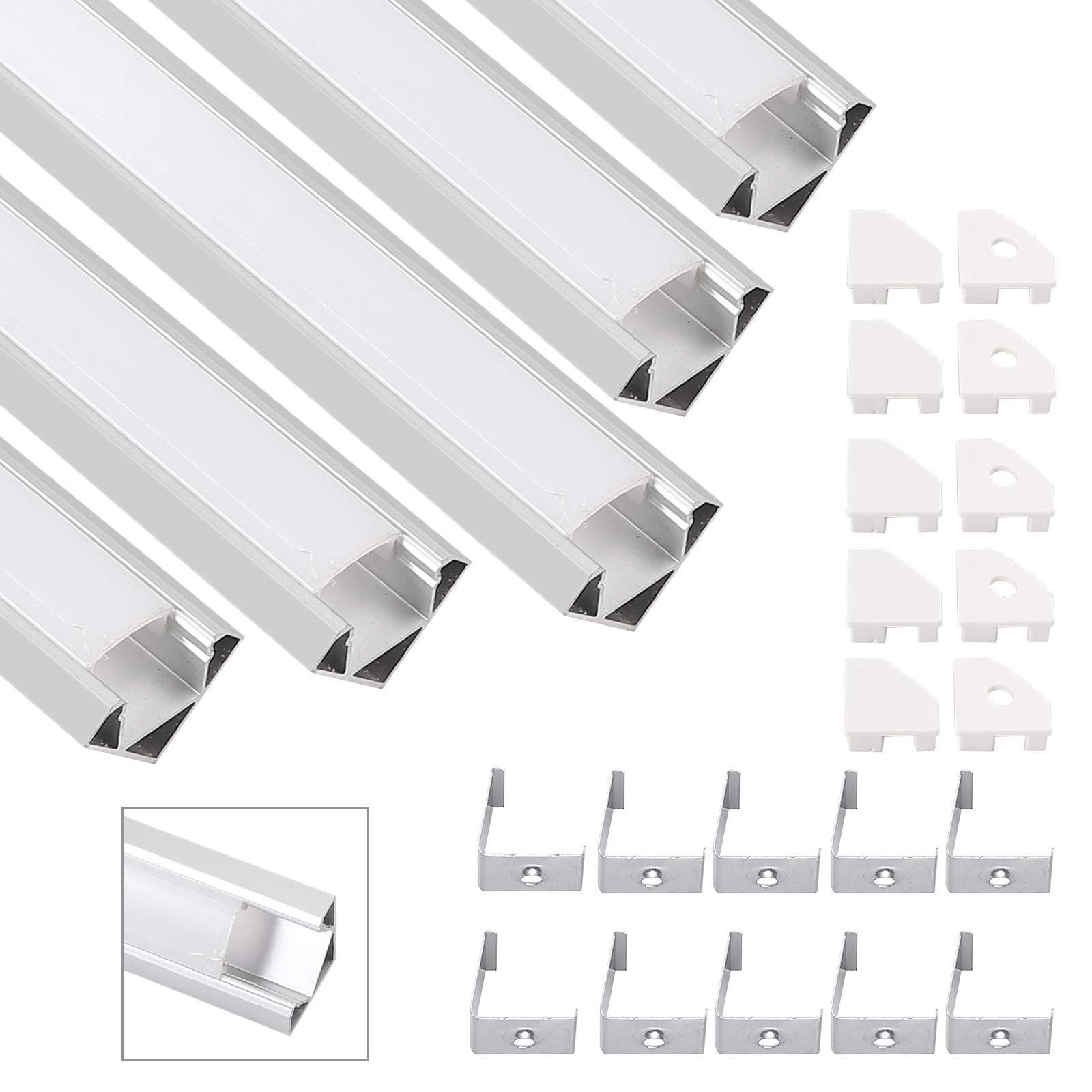 Buy CAMWAY 5Pack LED Profile V-Shape Led Profile Aluminium 1m/3.3ft LED ...