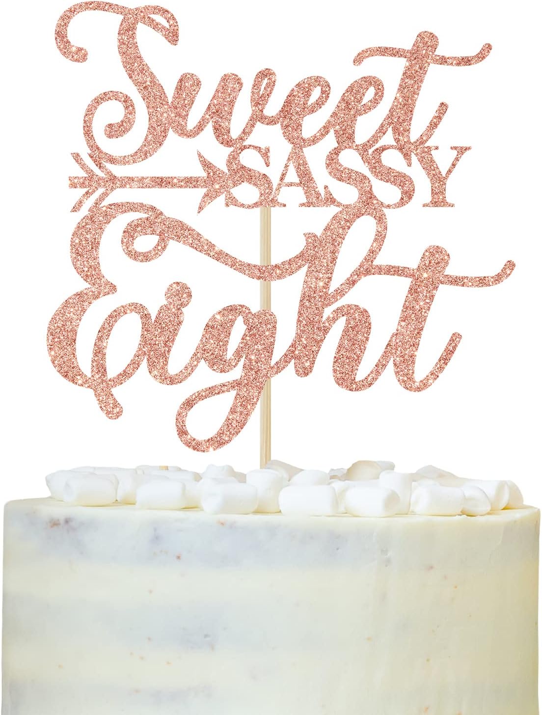 Amazon.com: Happy 8th Birthday Cake Topper, Sweet Sassy and Eight Cake ...