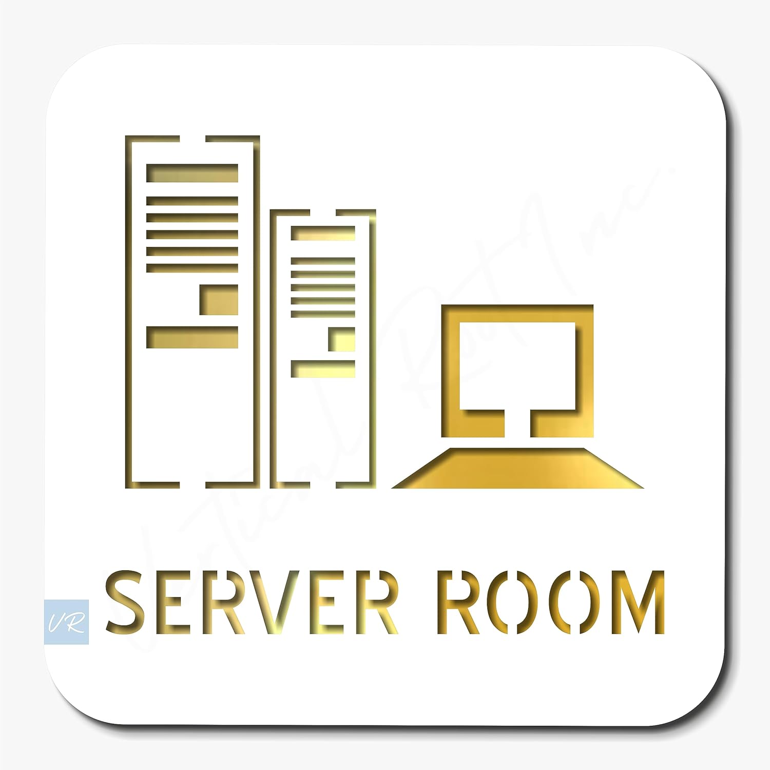 Vertical Root Inc® Premium White Gold Finish Acrylic Server Room Door ...