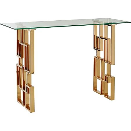 Amazon.com: Cortesi Home Laila Console Table Stainless Steel Glass, 47 ...
