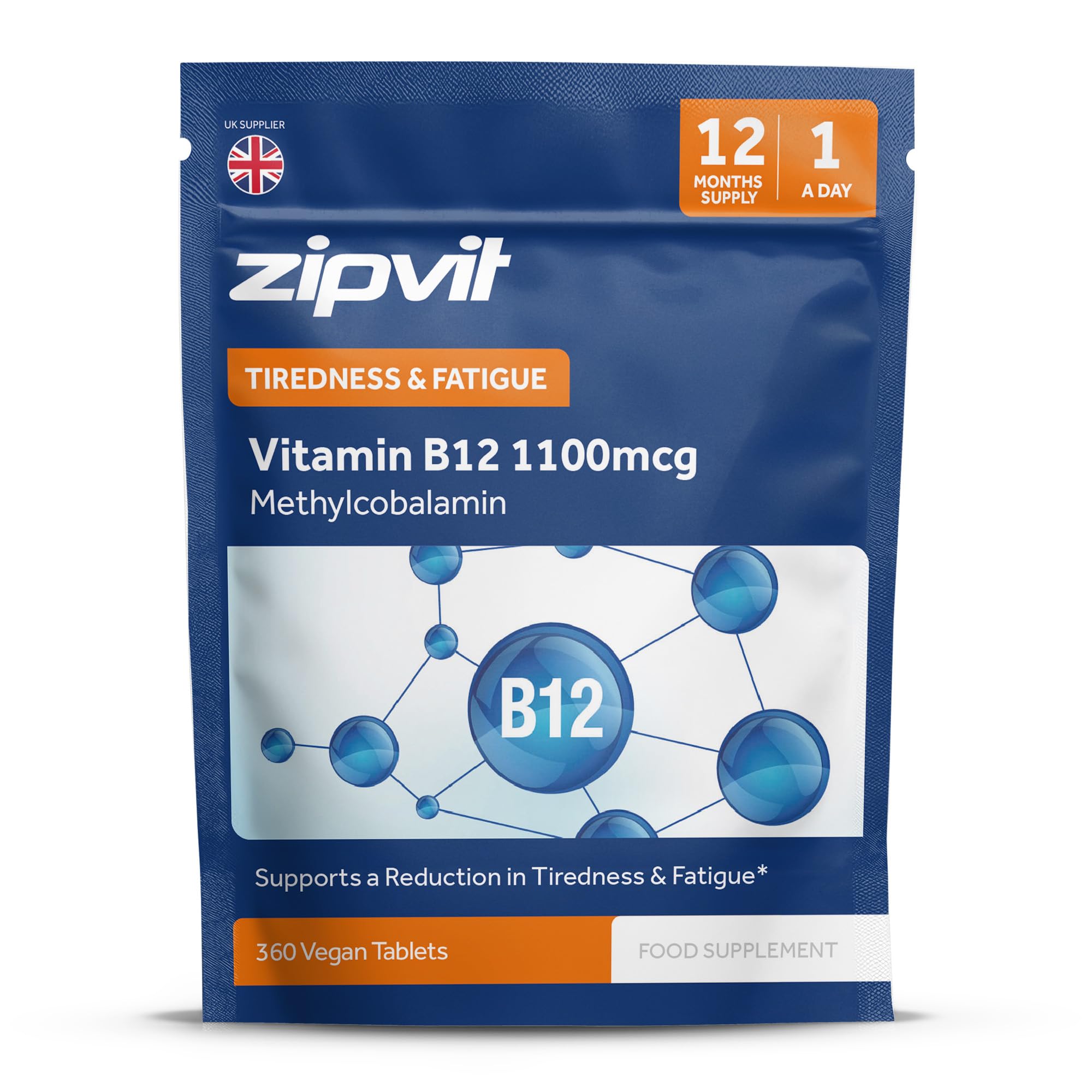 Amazon.com: Zipvit 維他命 B12 100mcg | 240 片素食錠 | 素食協會認證 | 英國製造 : 健康與家庭
