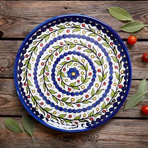 Amazon.com | Ceramic Palestine Colorful Vine Blue Dinner Plate: Dinner ...