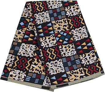Amazon.com: African Fabric 6 Yards Cotton Material Africa Print Cloth ...