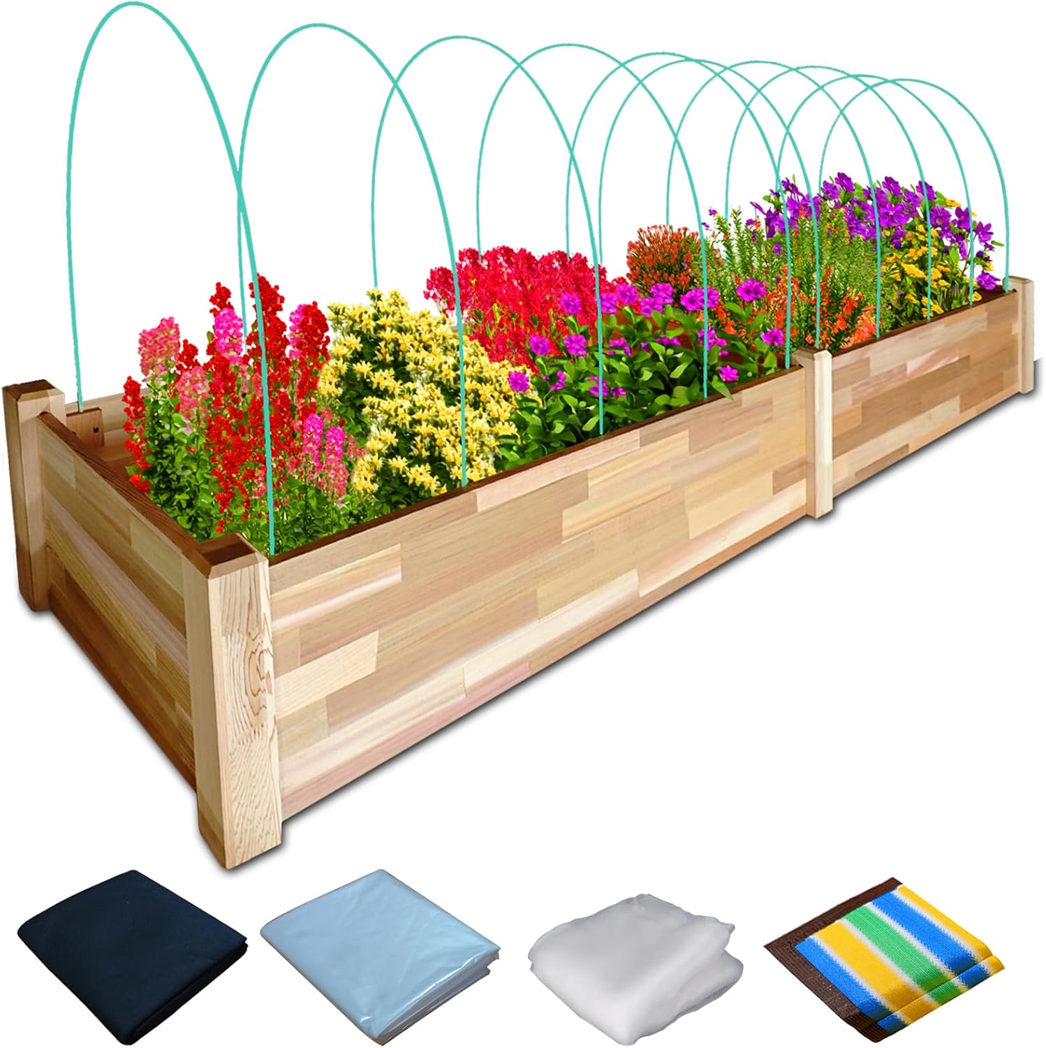 Amazon.com: baoyeewood Western Red Cedar Raised Garden Bed (8ft L x 2ft ...