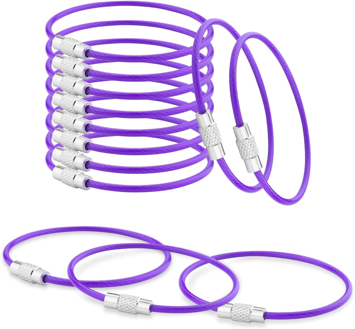 Amazon.com: CooBigo 12 Pack Stainless Steel Loops 2mm Coated Wire ...