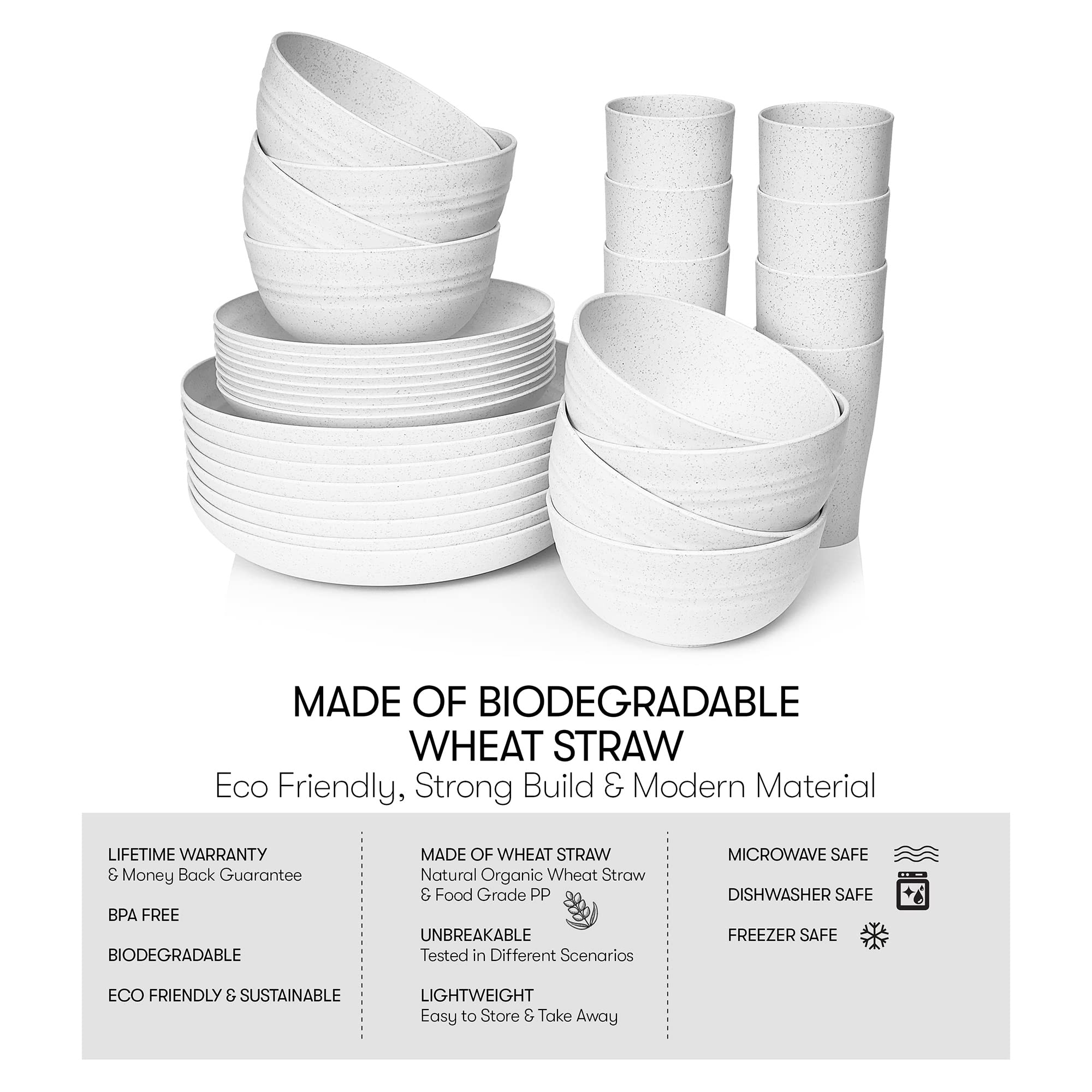 Wheat Straw Dinnerware Sets | Unbreakable Dinnerware Sets | Dishwasher ...