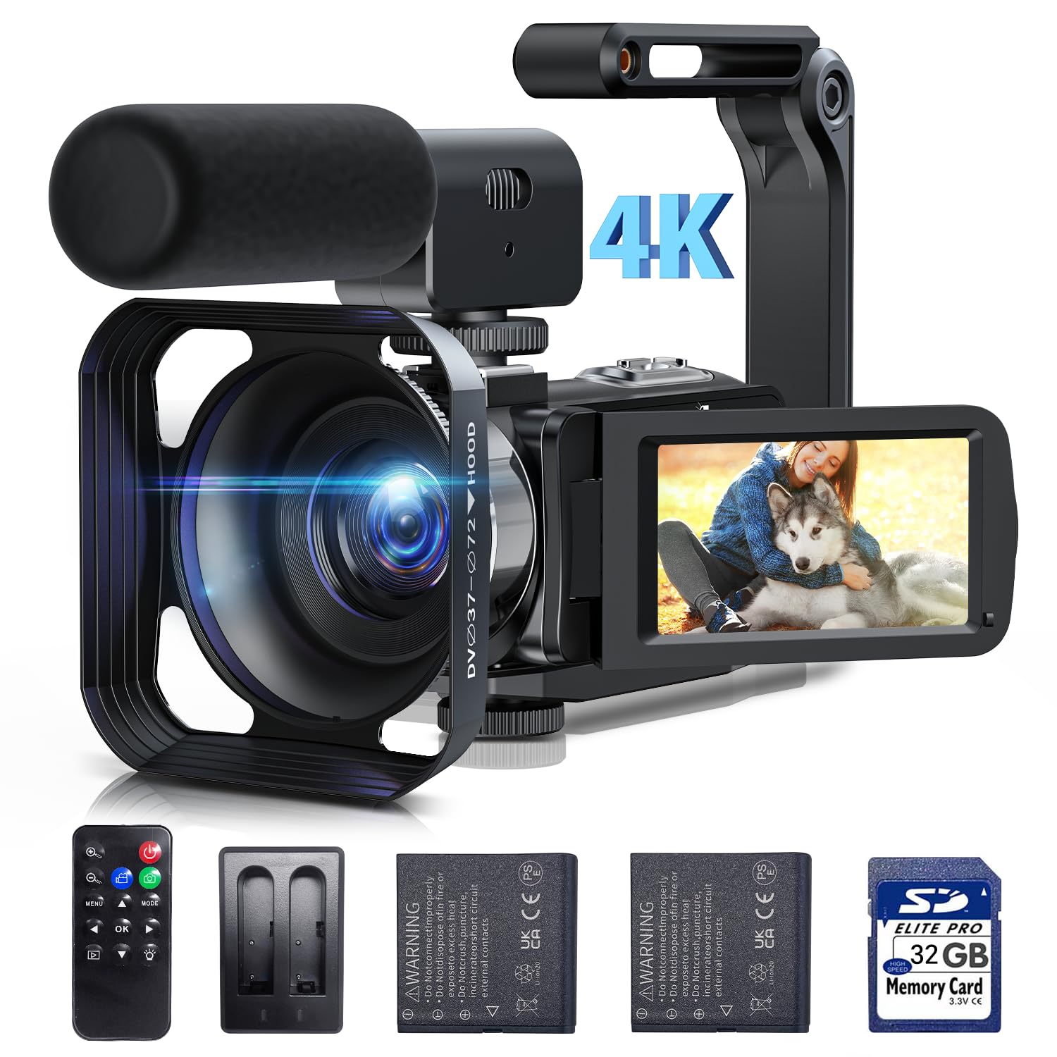 CAMWORLD Videokamera 4K 42MP Camcorder 18X Digitalzoom YouTube Vloging ...