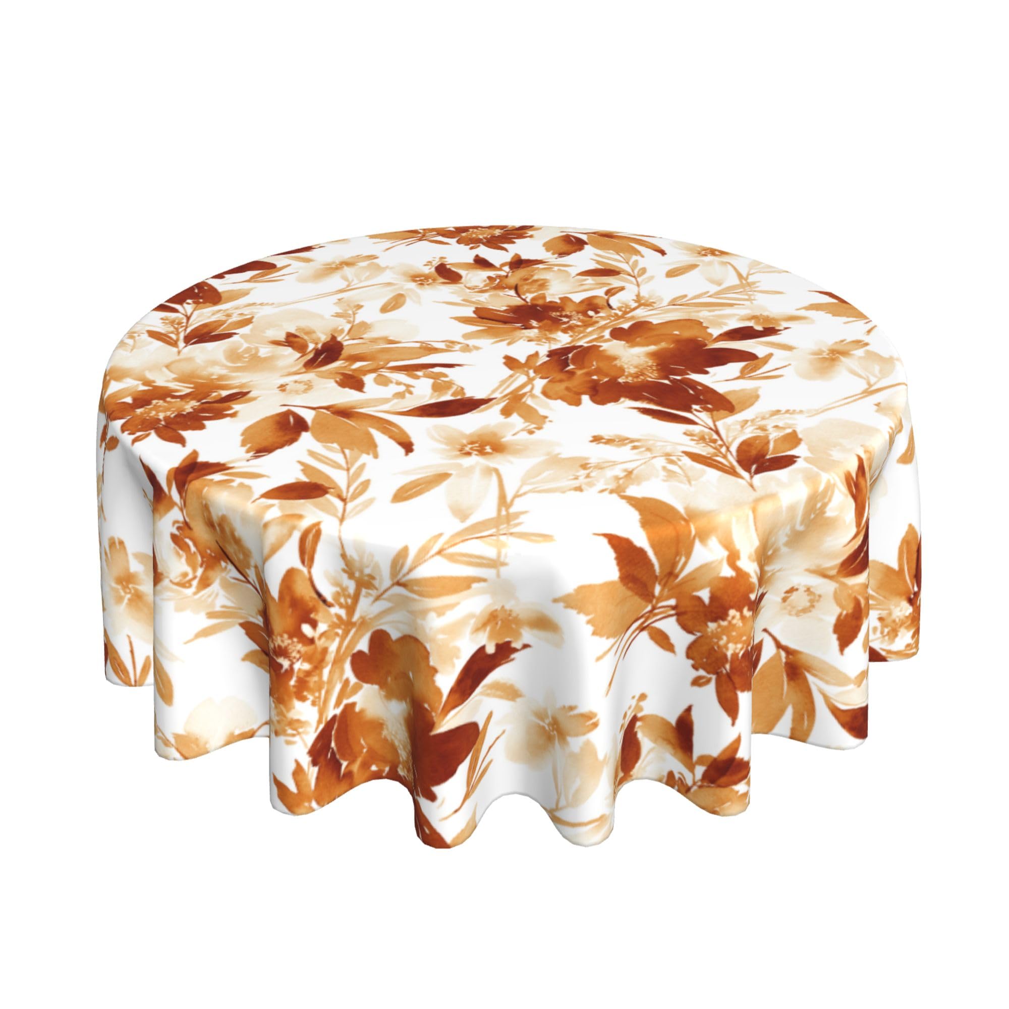 Amazon.com: Burnt Orange Tablecloth Round 70 Inch Fall Watercolor ...