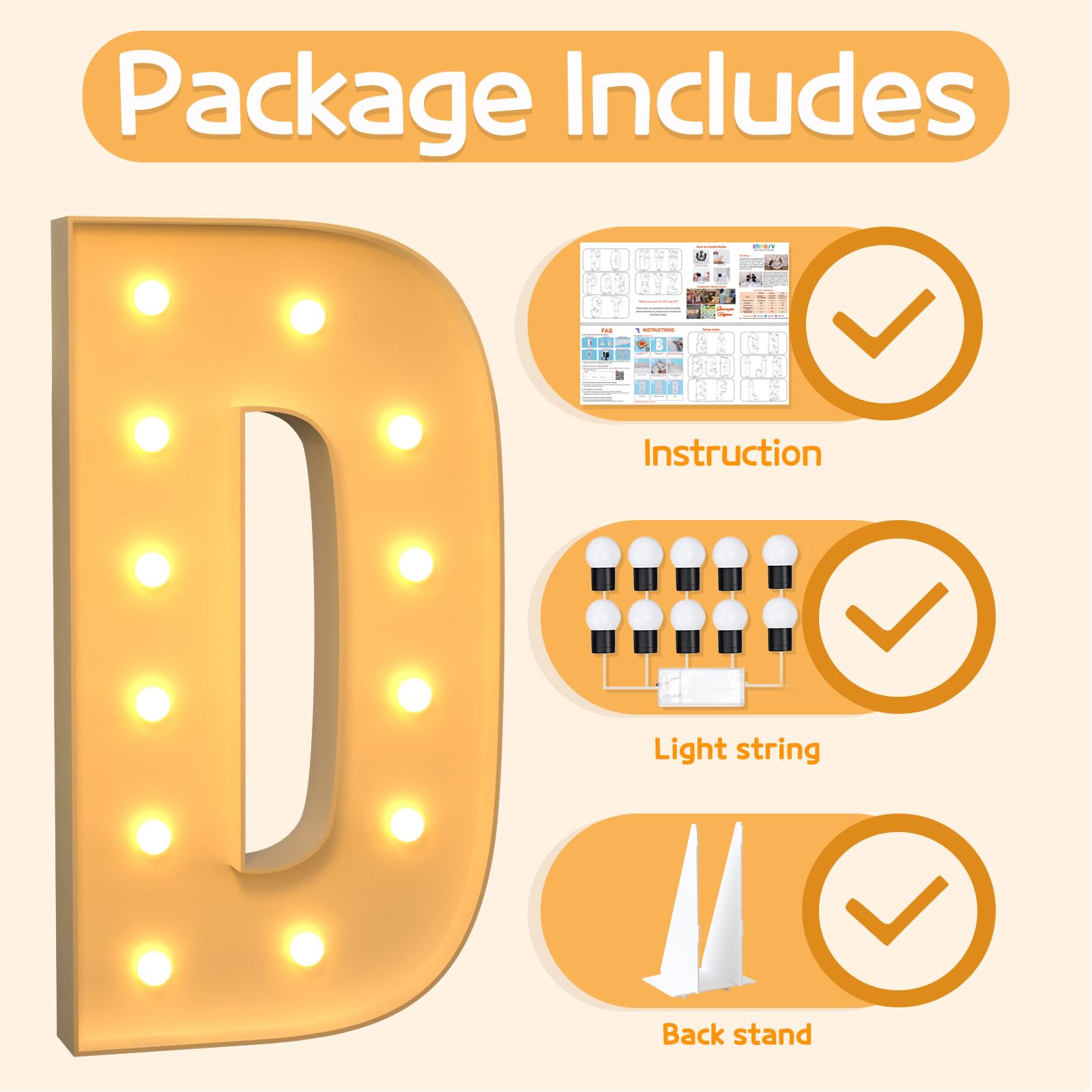 Snapklik.com : Marquee Letters 4 Feet Tall Large Light Up Letters D ...