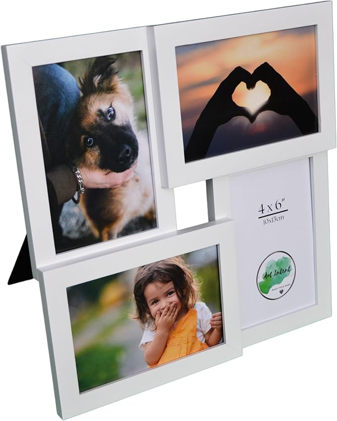 Amazon.com - Art Intent White 4x6 Picture Frame Collage, 4 Photo Frame ...