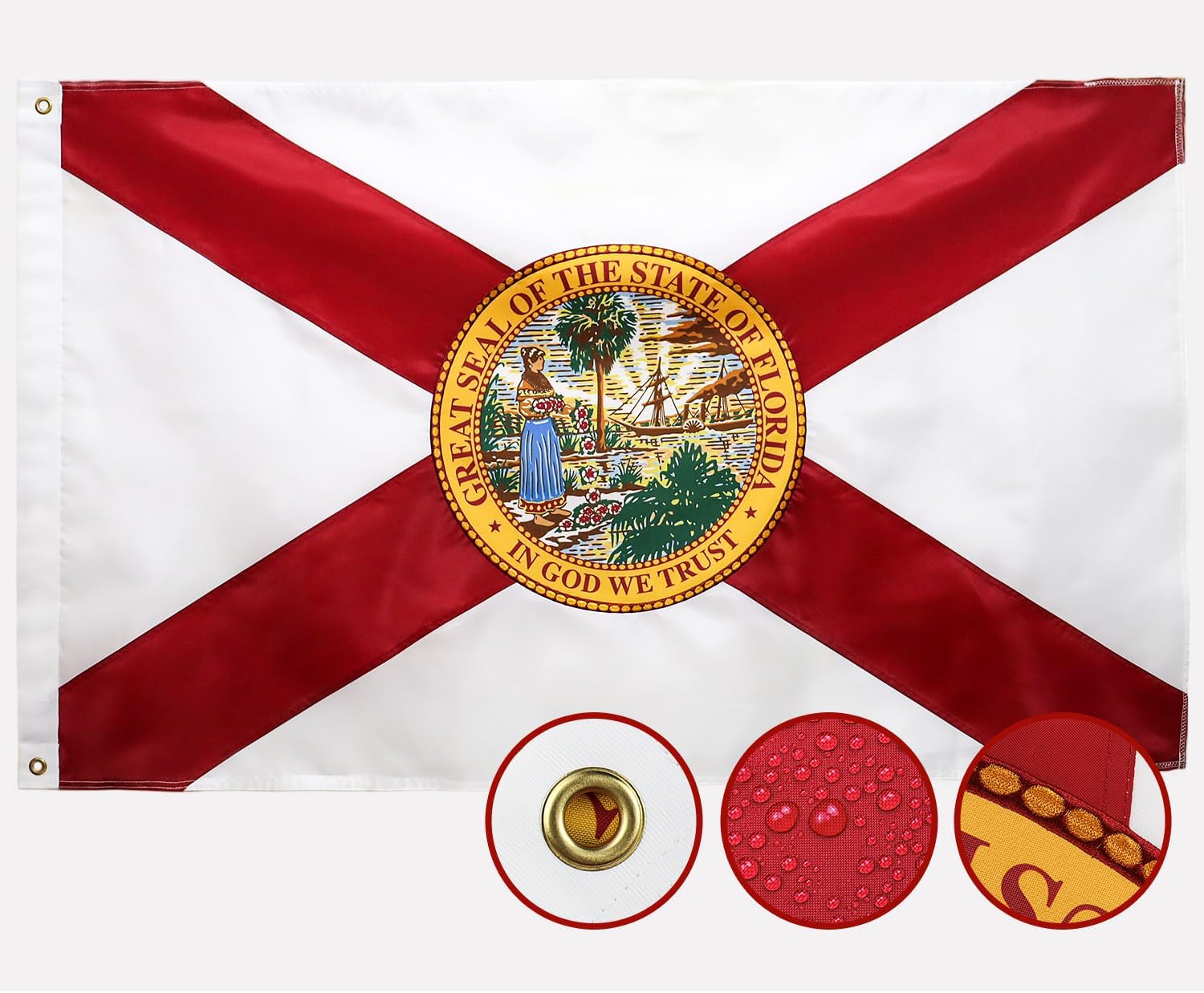 Amazon.com: Annin Flagmakers Florida State Flag USA-Made to Official ...