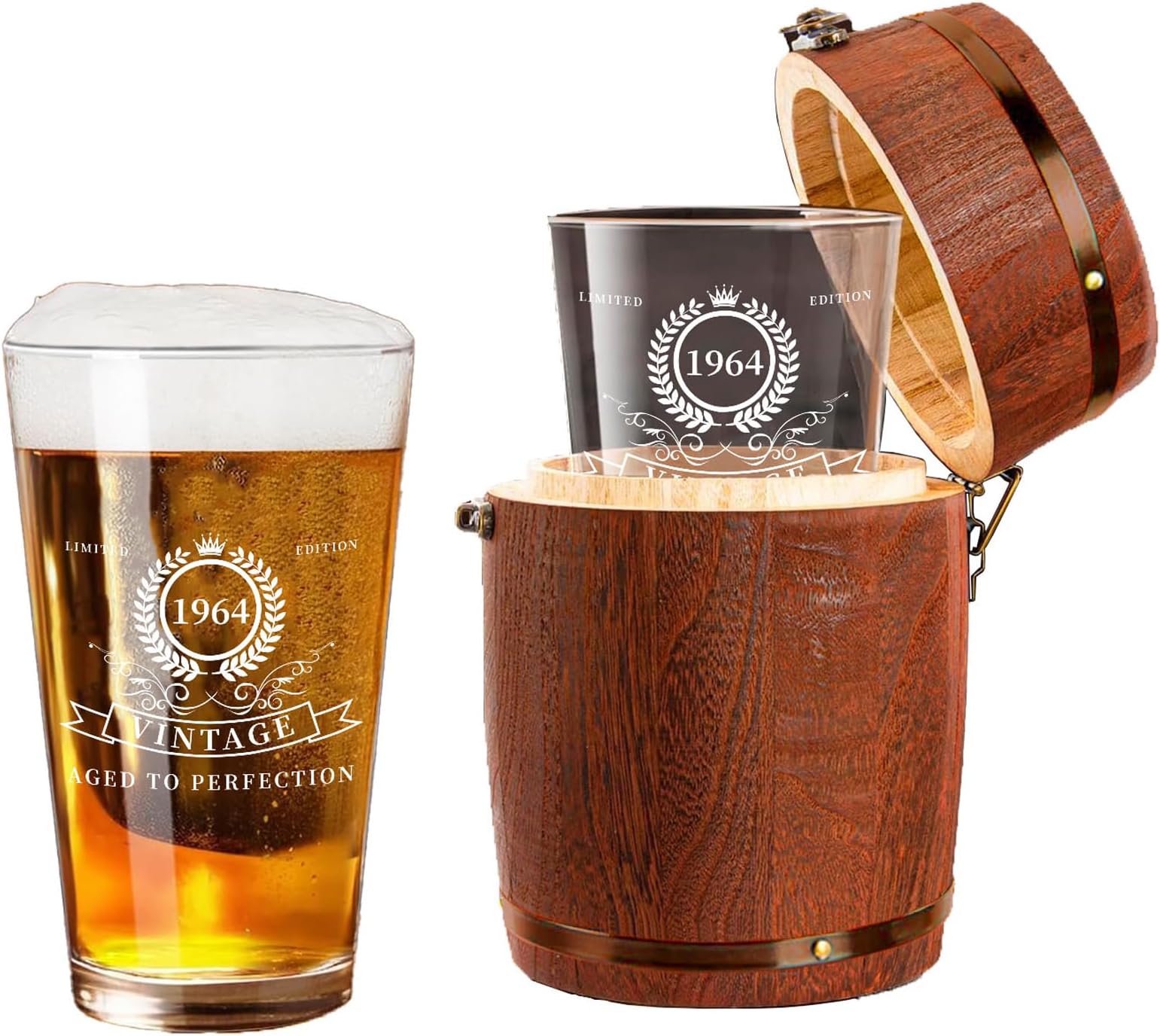 Amazon.com | LIGHTEN LIFE 60th Birthday Gifts for Men 16oz,1964 Beer ...