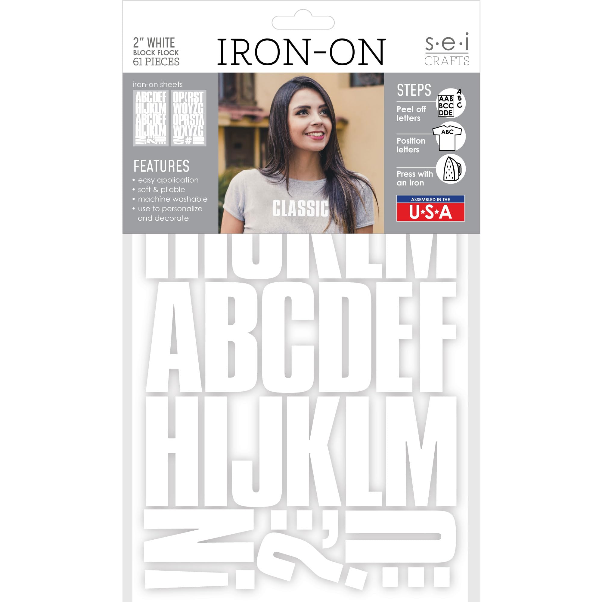 Snapklik.com : S.E.I 61 Pieces Iron-On Letters: 2 Inch Small Iron-On ...