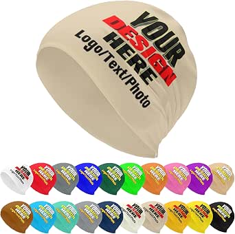 Amazon.com: Custom Beanies Design Your Own Logo Image Text Photo ...