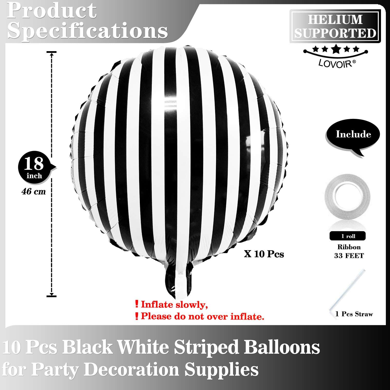 10 globos de aluminio a rayas... - B0D9DBB1N6 | Encarguelo.com
