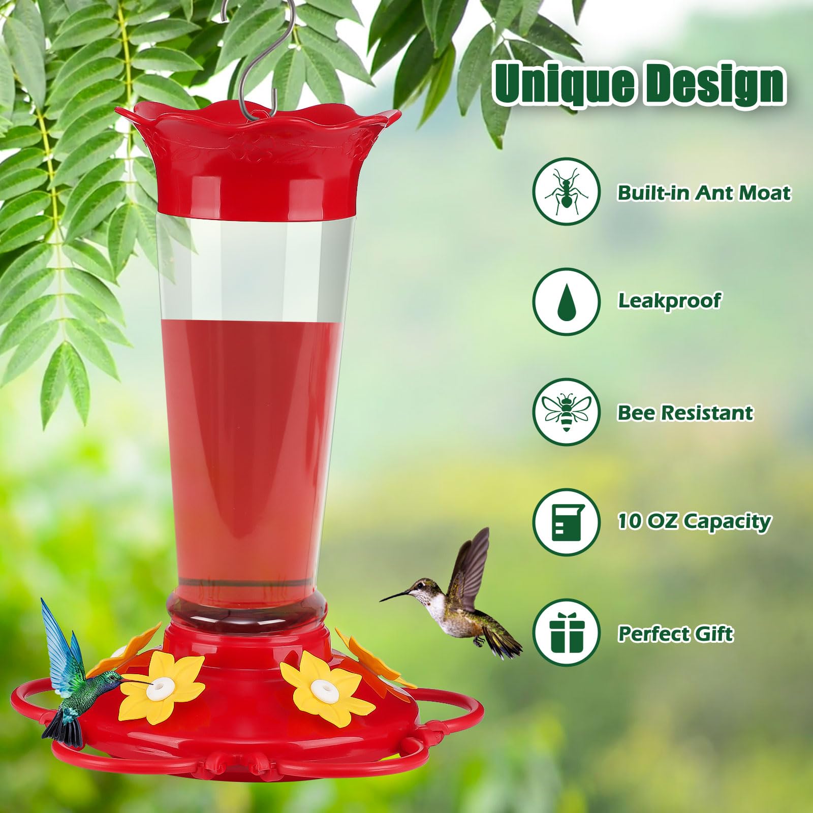 Snapklik.com : FEED GARDEN 10 OZ Plastic Hummingbird Feeders For Outdoors