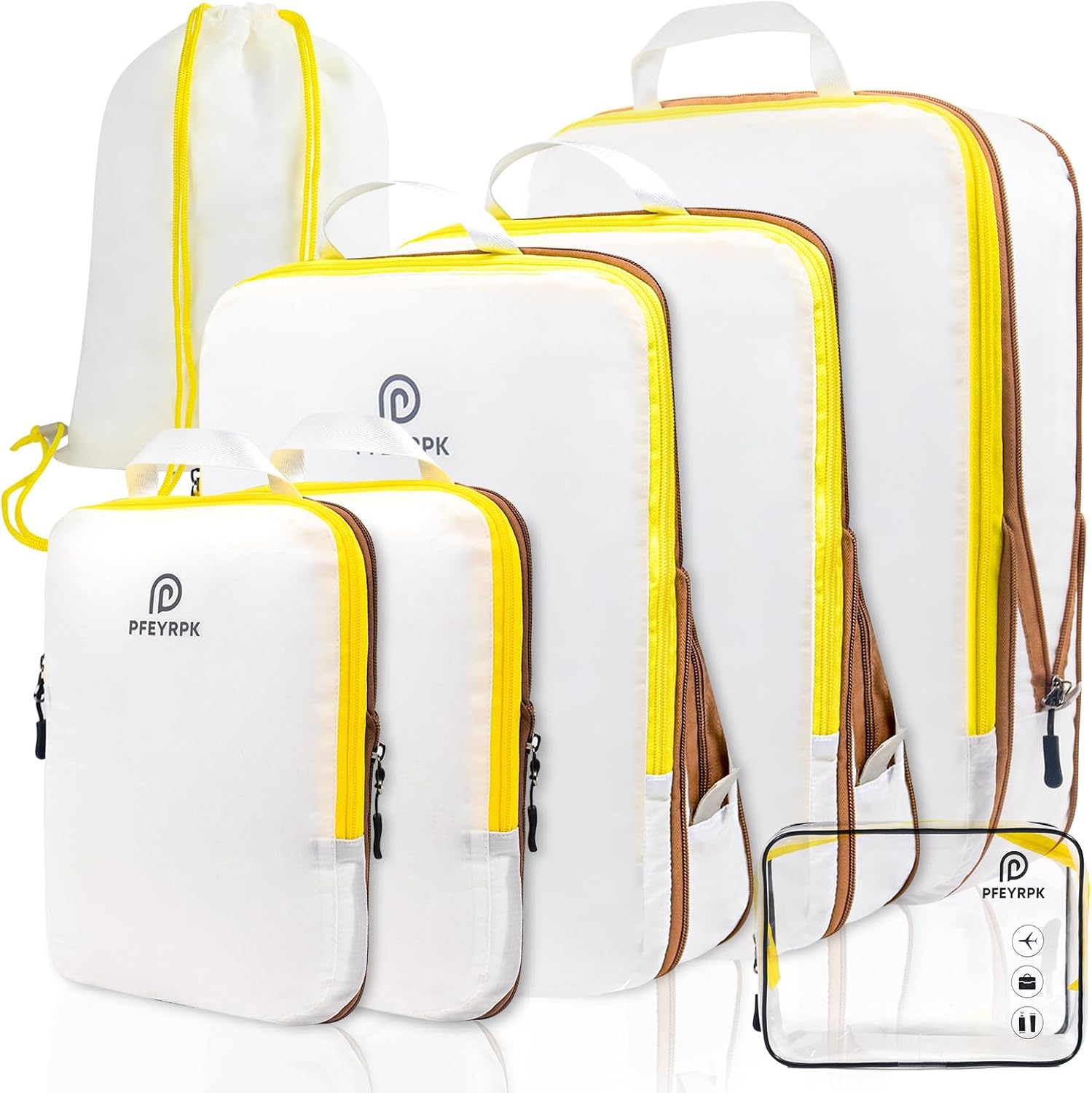 Amazon.com: PFEYRPK Ultralight Compression Packing Cubes for Suitcases ...