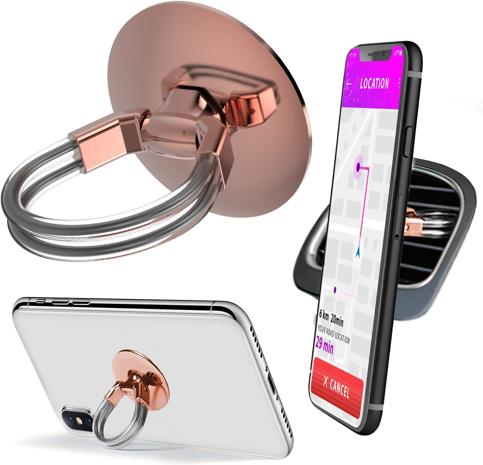 Amazon.com: Aduro Phone Ring Holder [3-in-1] - Phone Ring, Phone Stand ...