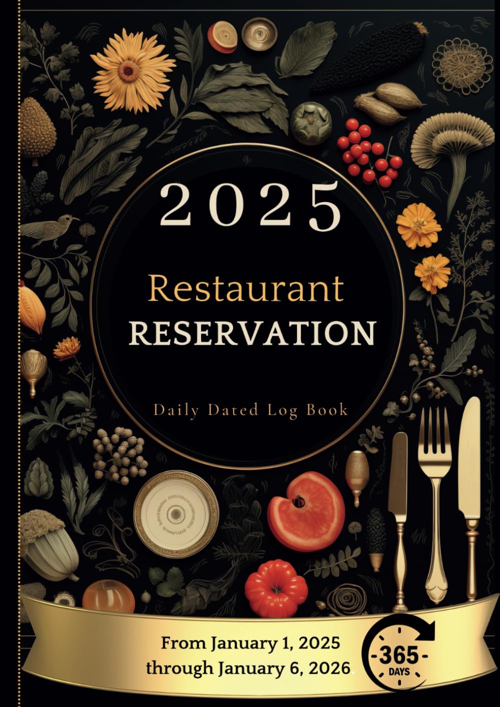 Restaurant Reservation Book - Daily Dated Log Book: 365 Days Guest ...