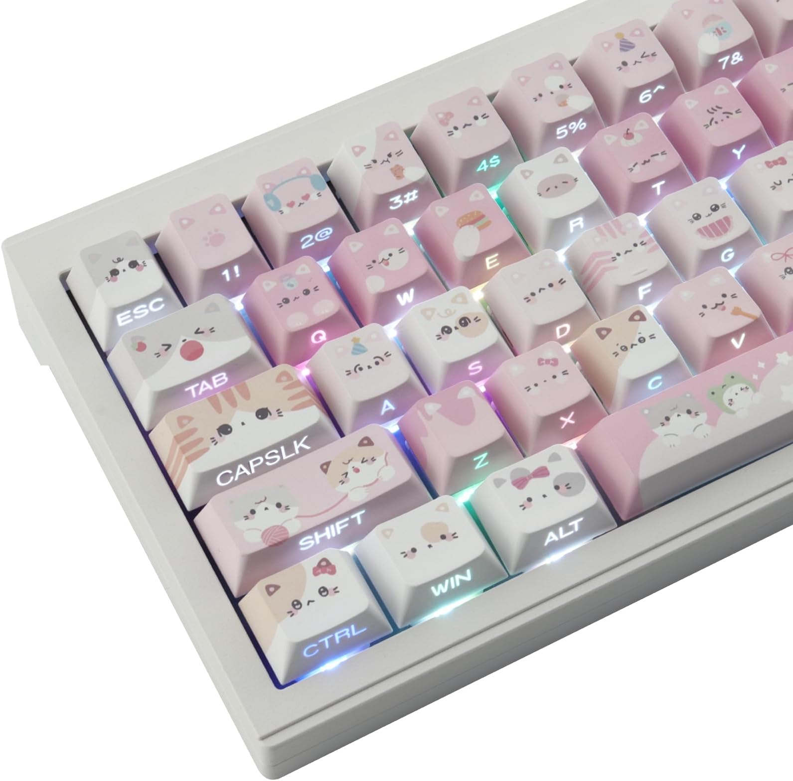 Amazon.com: TYRIXKI PBT Keycaps - Side Printed Keycap Set,136 Keys ...
