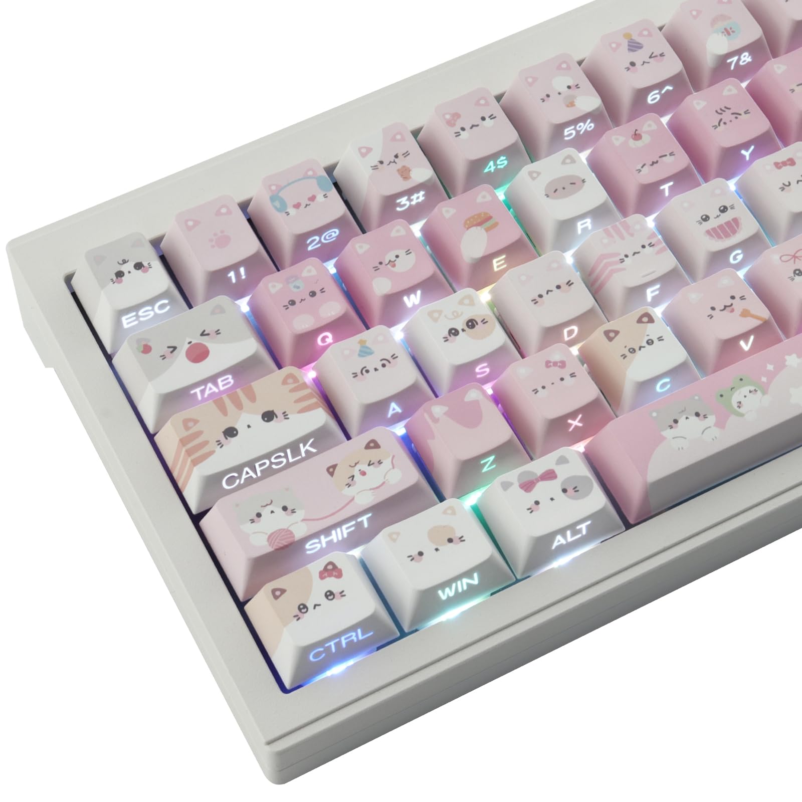 Amazon.com: TYRIXKI PBT Keycaps - Side Printed Keycap Set,136 Keys ...