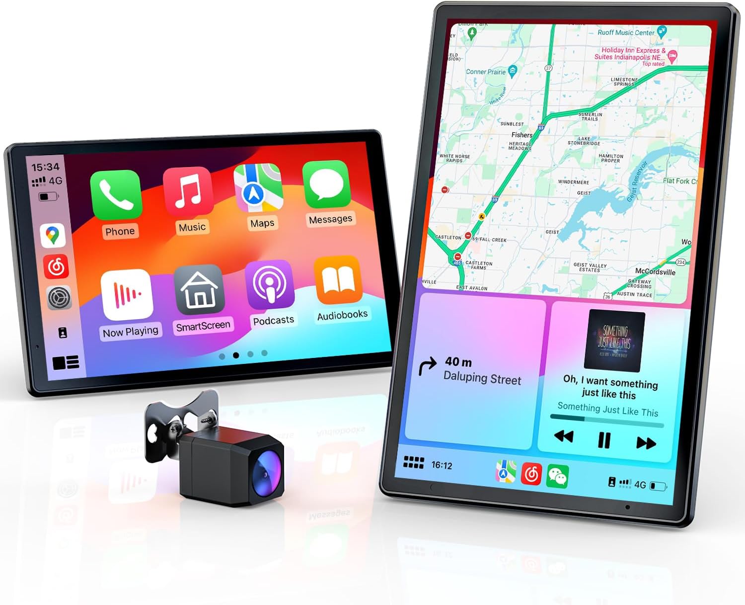 Krunia Schermo Portatile 8'' per Apple CarPlay e Android Auto, Display ...
