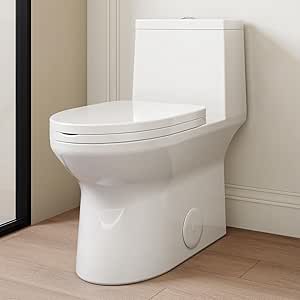 SOTOMO Compact ADA Toilet, 12" Rough-in Elongated One-Piece Toilet with Quick Release & Soft ...