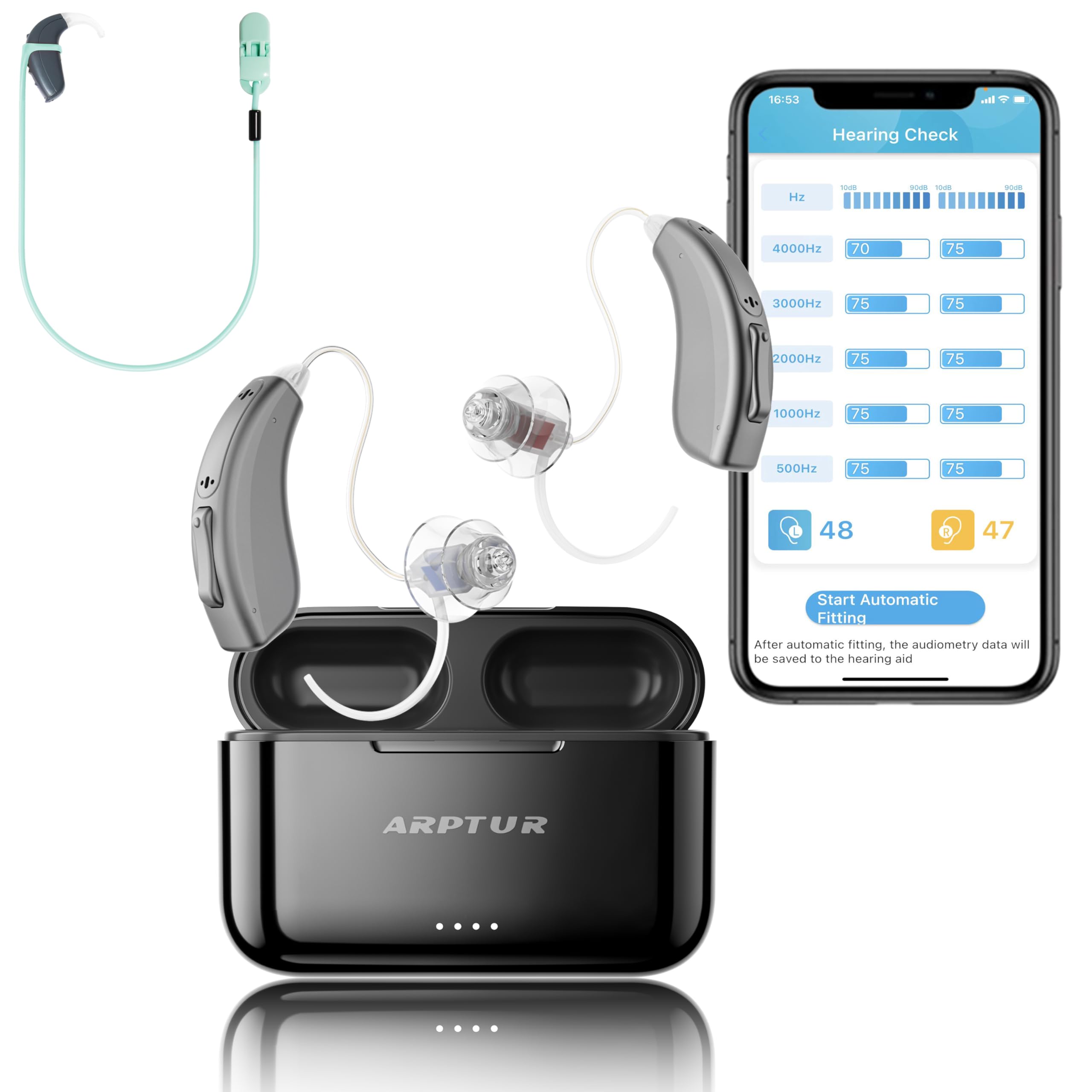 Amazon.com: Rechargeable Bluetooth Hearing Aids for Seniors - APP ...