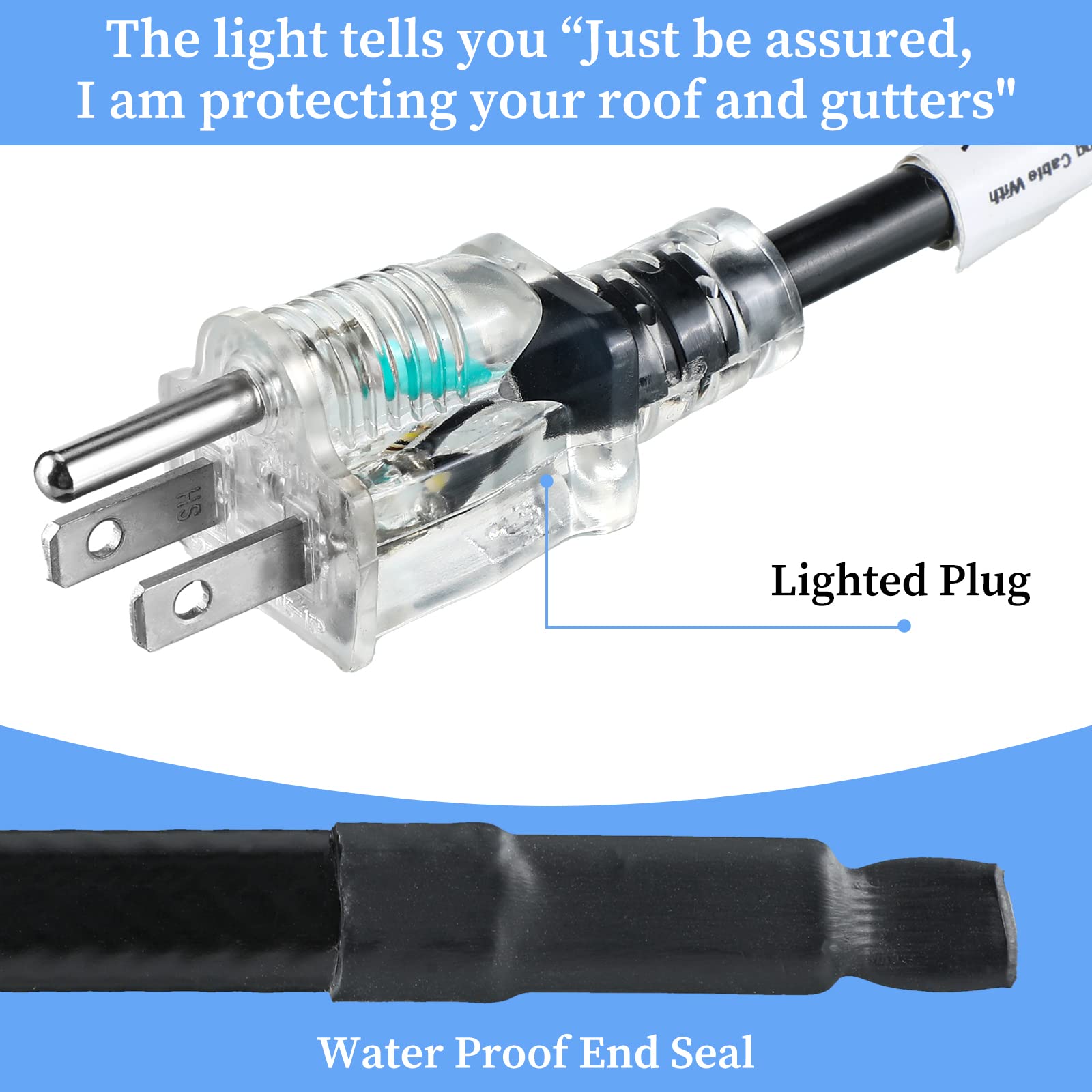 Snapklik.com : Roof Snow Deicing Heating Cable, Water Pipe Heat Tape ...