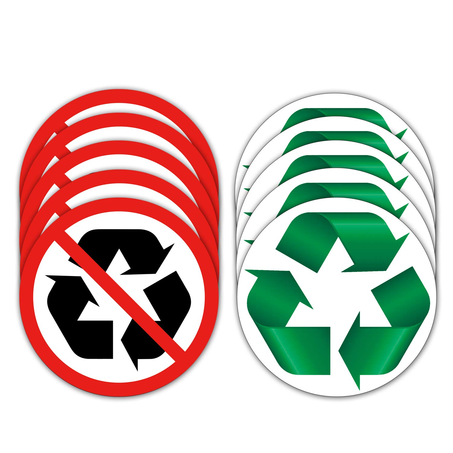 Buy Recycle and Non Recycle Symbol Sticker 5+5 Pack Self Adhesive Vinyl ...