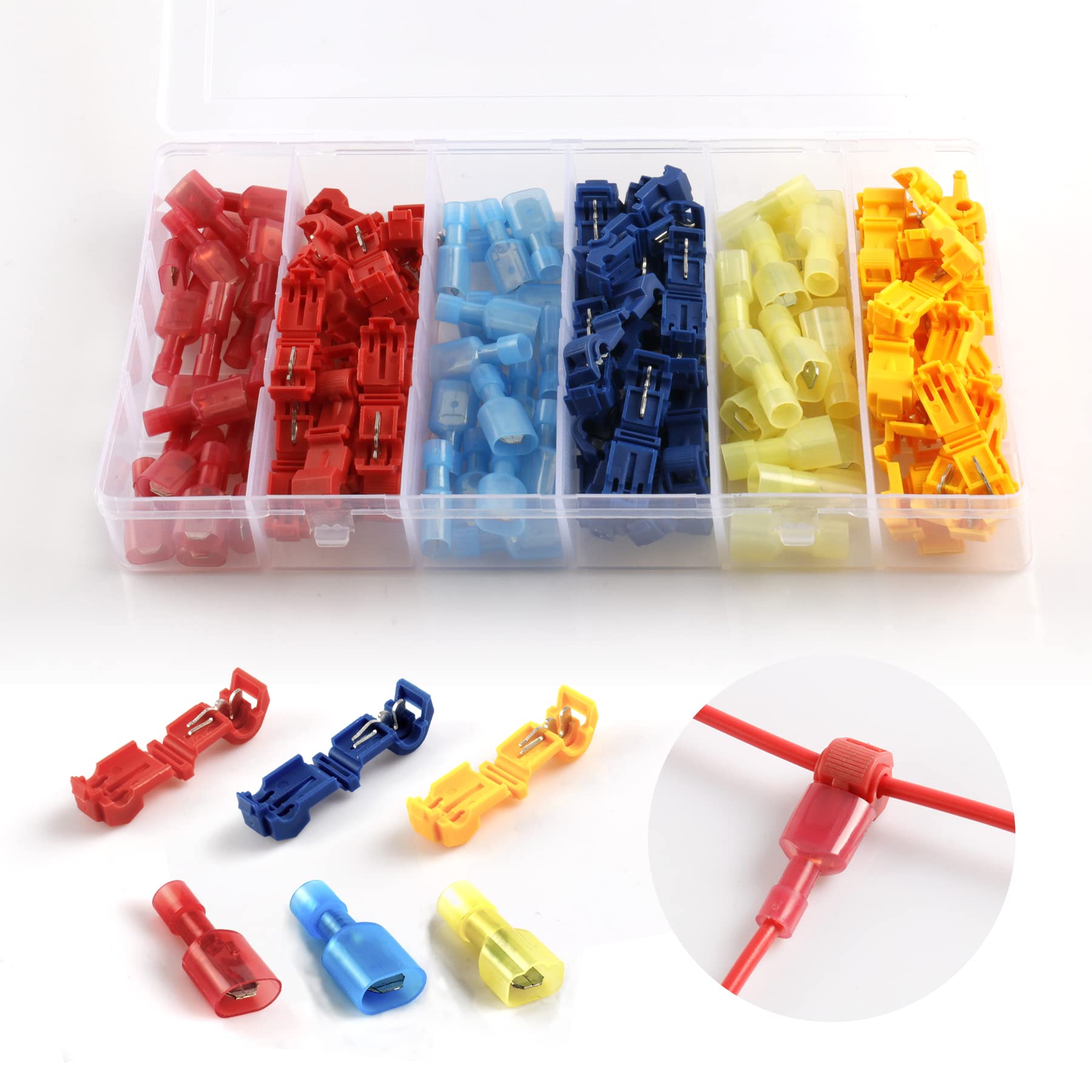 Buy LivTee 120PCS/60 Pair T-Tap Wire Connector, Self-Stripping Quick ...